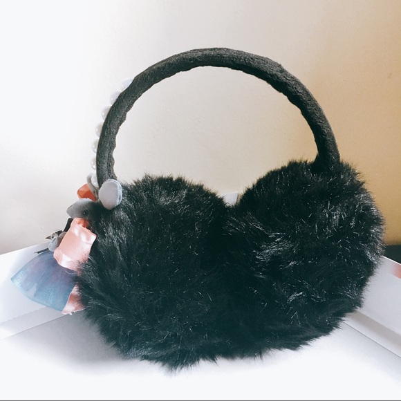 Accessories | New Black Bunny Korean Fluffy Ear Muffins | Poshmark
